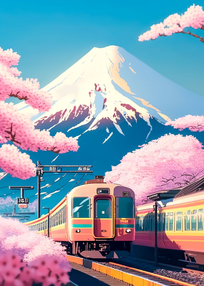 'Mount Fuji' Poster, picture, metal print, paint by James Garcia | Displate