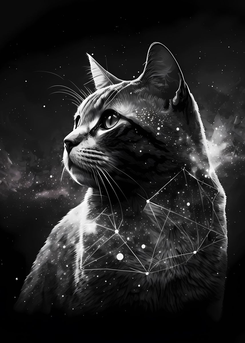 'Galaxy Nebula Cat Fantasy' Poster by BKingdom | Displate