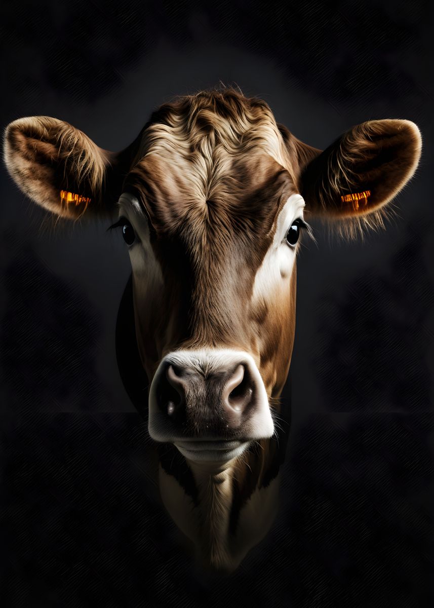 'Cow Portrait Photo' Poster, picture, metal print, paint by Maël ...