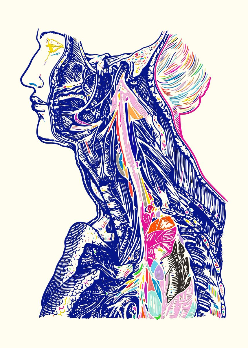 'Neck And Chest' Poster, picture, metal print, paint by Dutton Jerrell | Displate