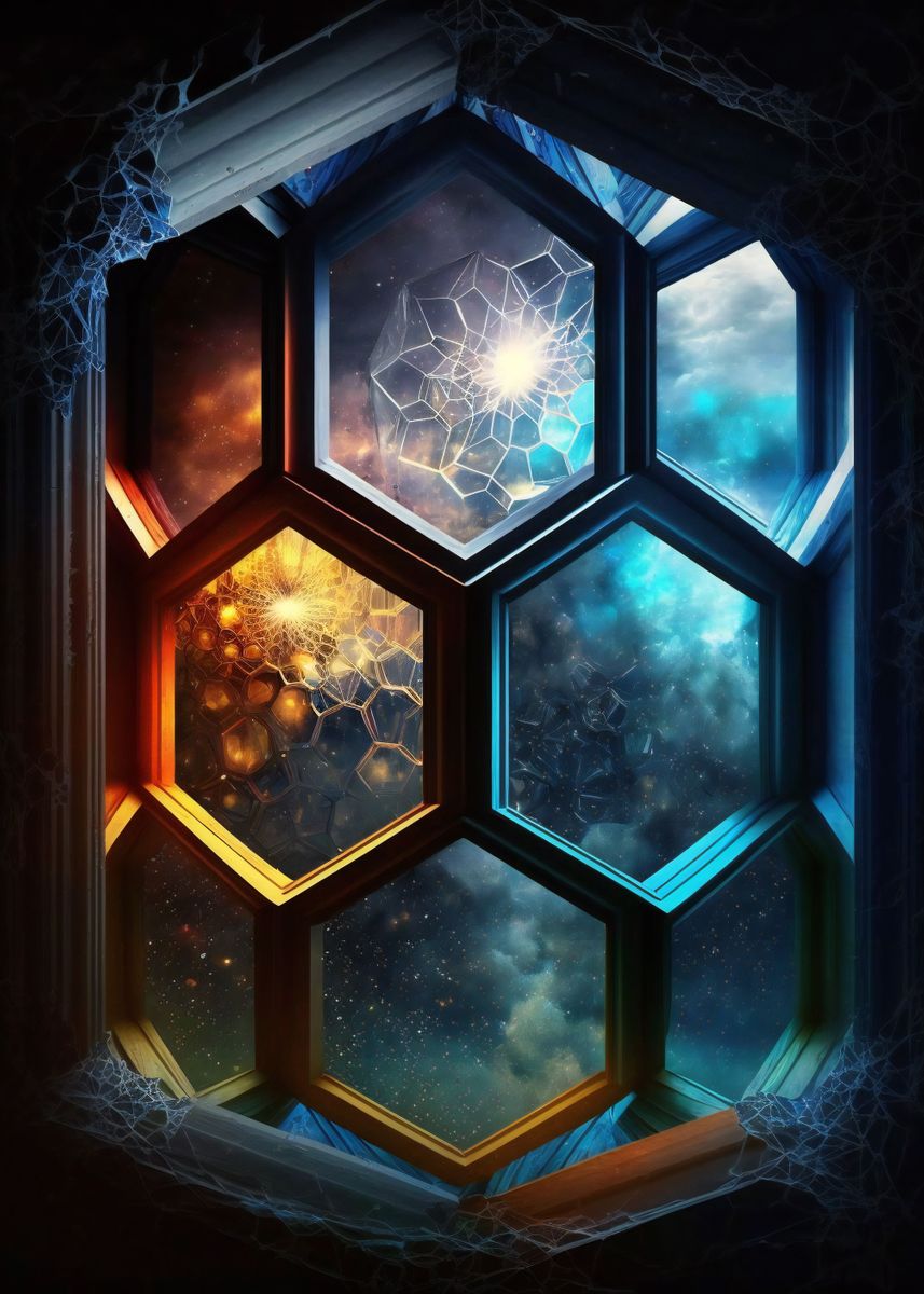 'Hexagonal Universe' Poster, picture, metal print, paint by Powerful ...