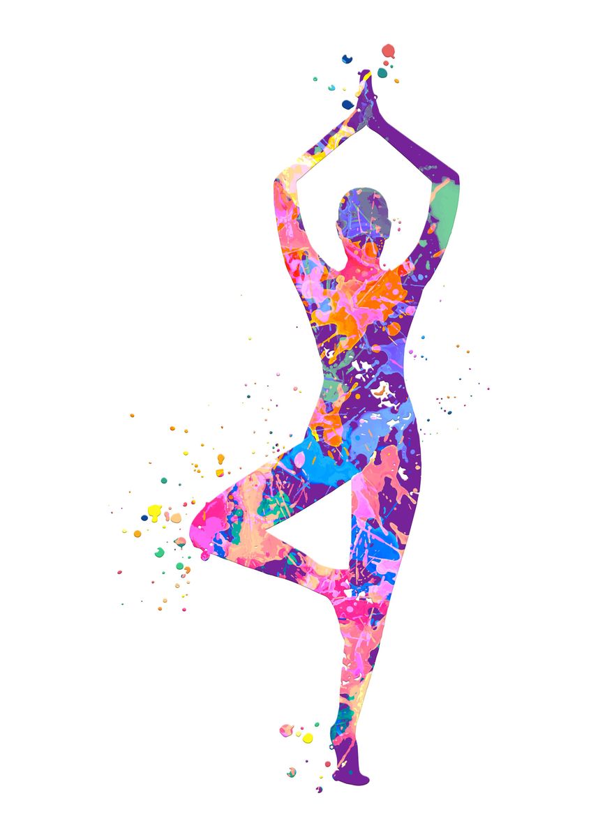 'Yoga Tree Pose' Poster, picture, metal print, paint by Denis Siggers ...