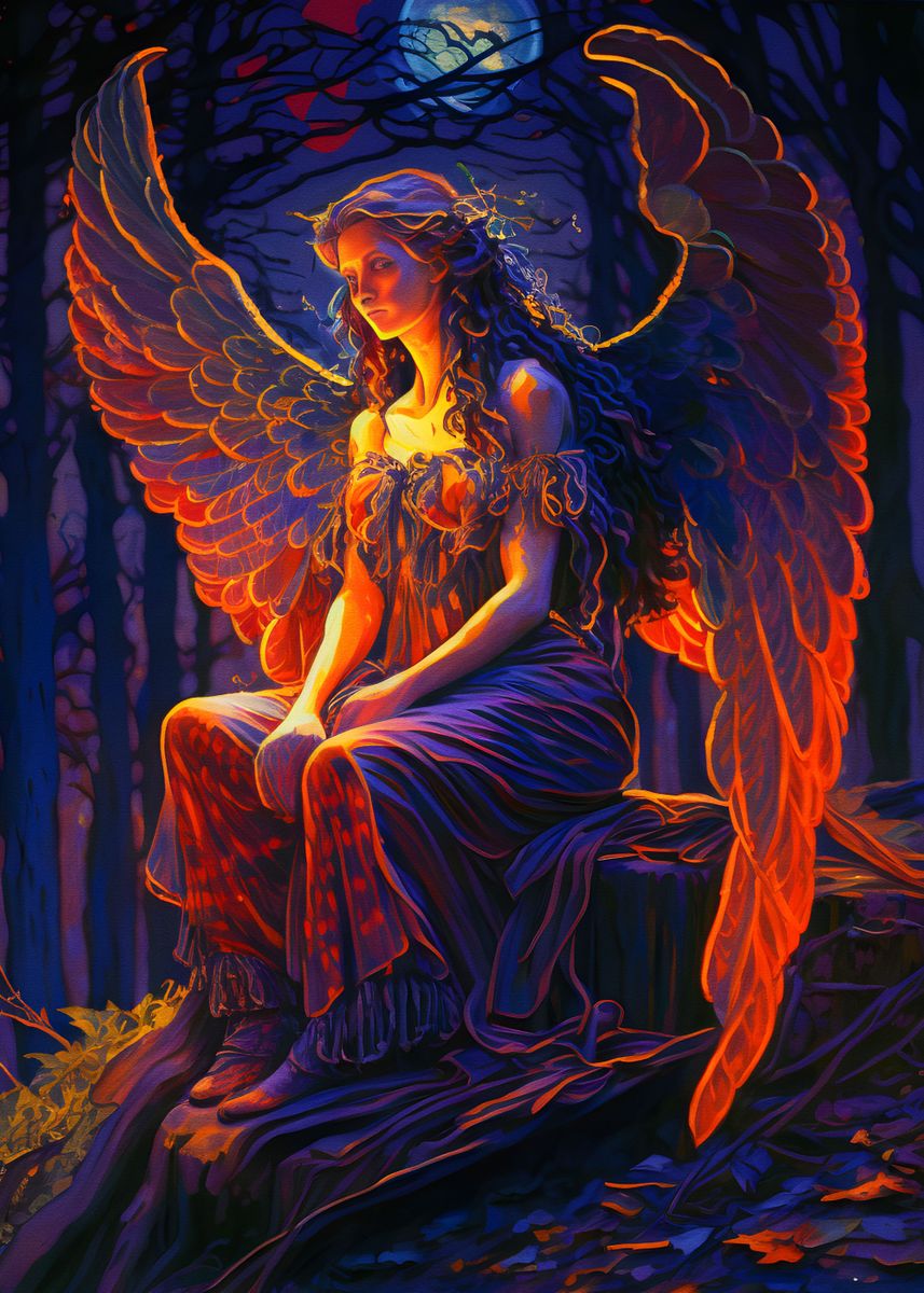 'angel' Poster, picture, metal print, paint by Muhammad Irsan | Displate