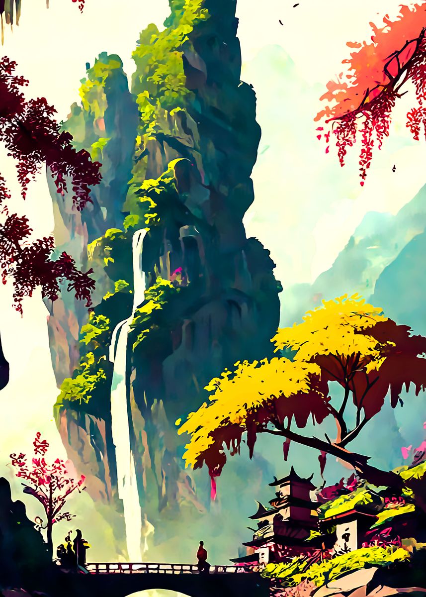 'Fantasy Landscape' Poster, picture, metal print, paint by tine Dons ...