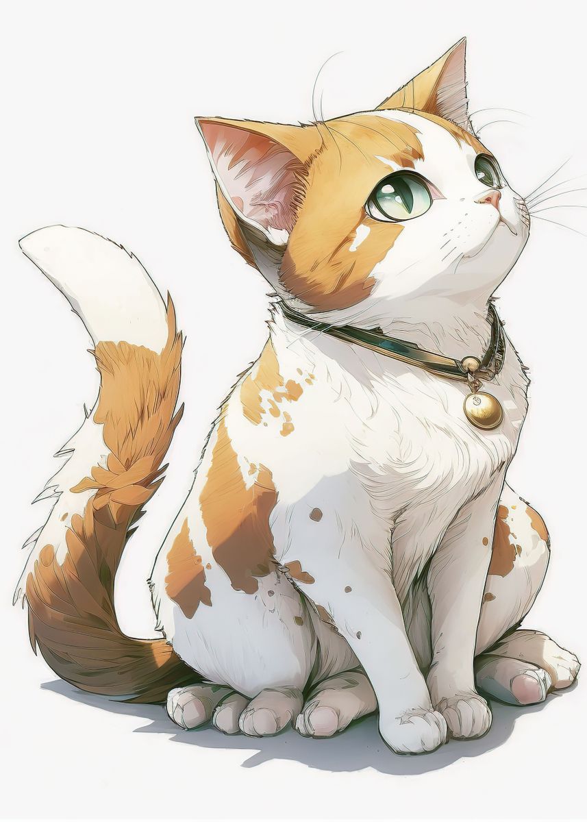 'Cartoon Cat Animal' Poster by Minimalist Anime | Displate