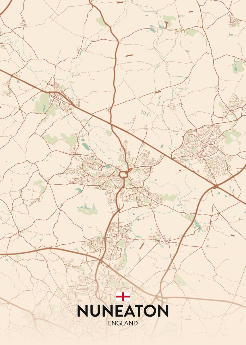 'Nuneaton UK' Poster, picture, metal print, paint by IMR Designs | Displate