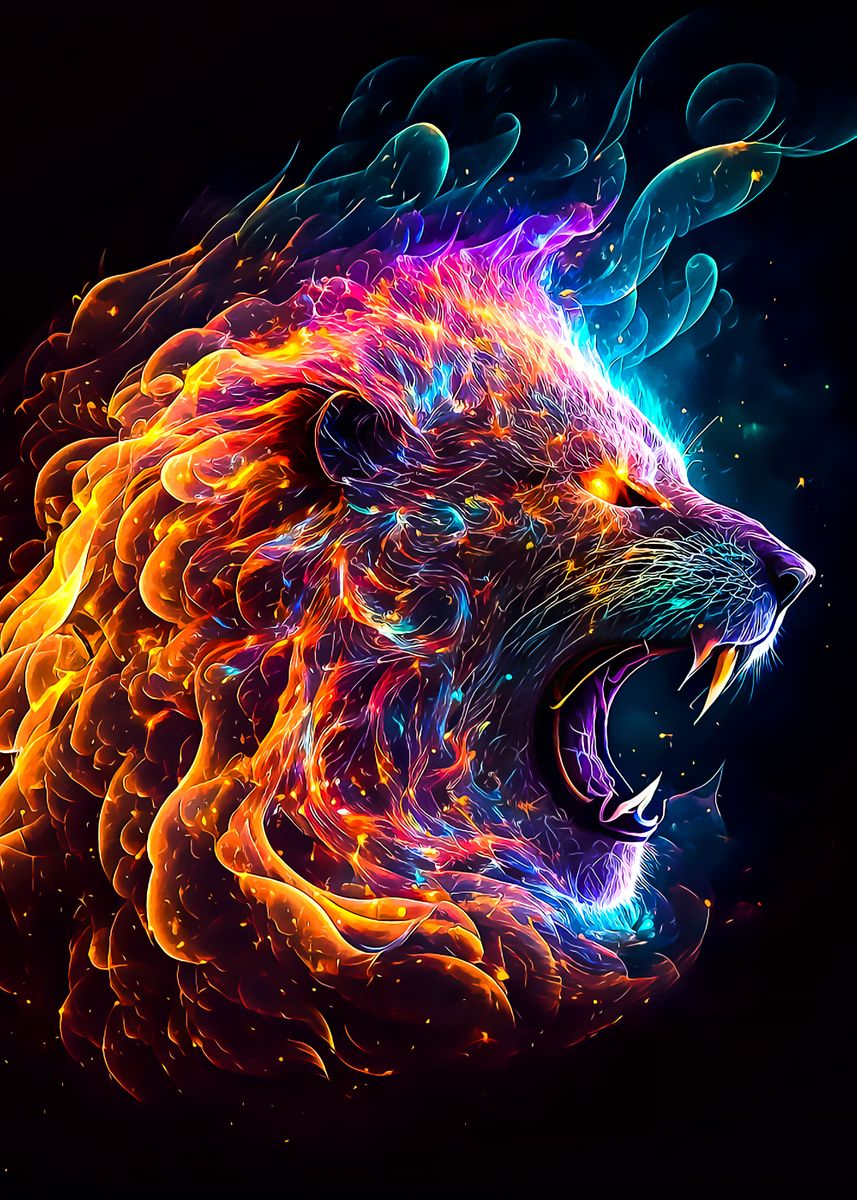'Lion' Poster by Tiker Arts | Displate