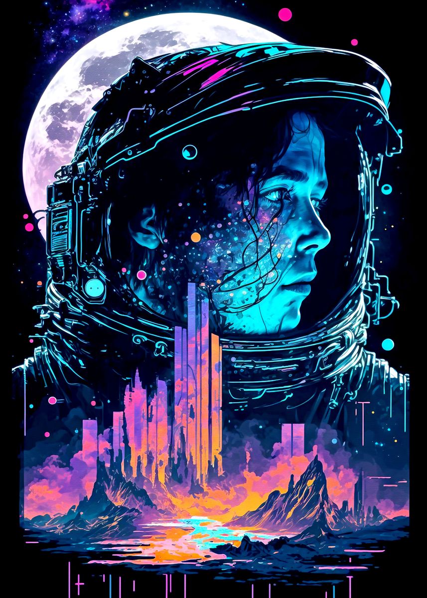 'Astronaut Colorful' Poster by Karill Art | Displate