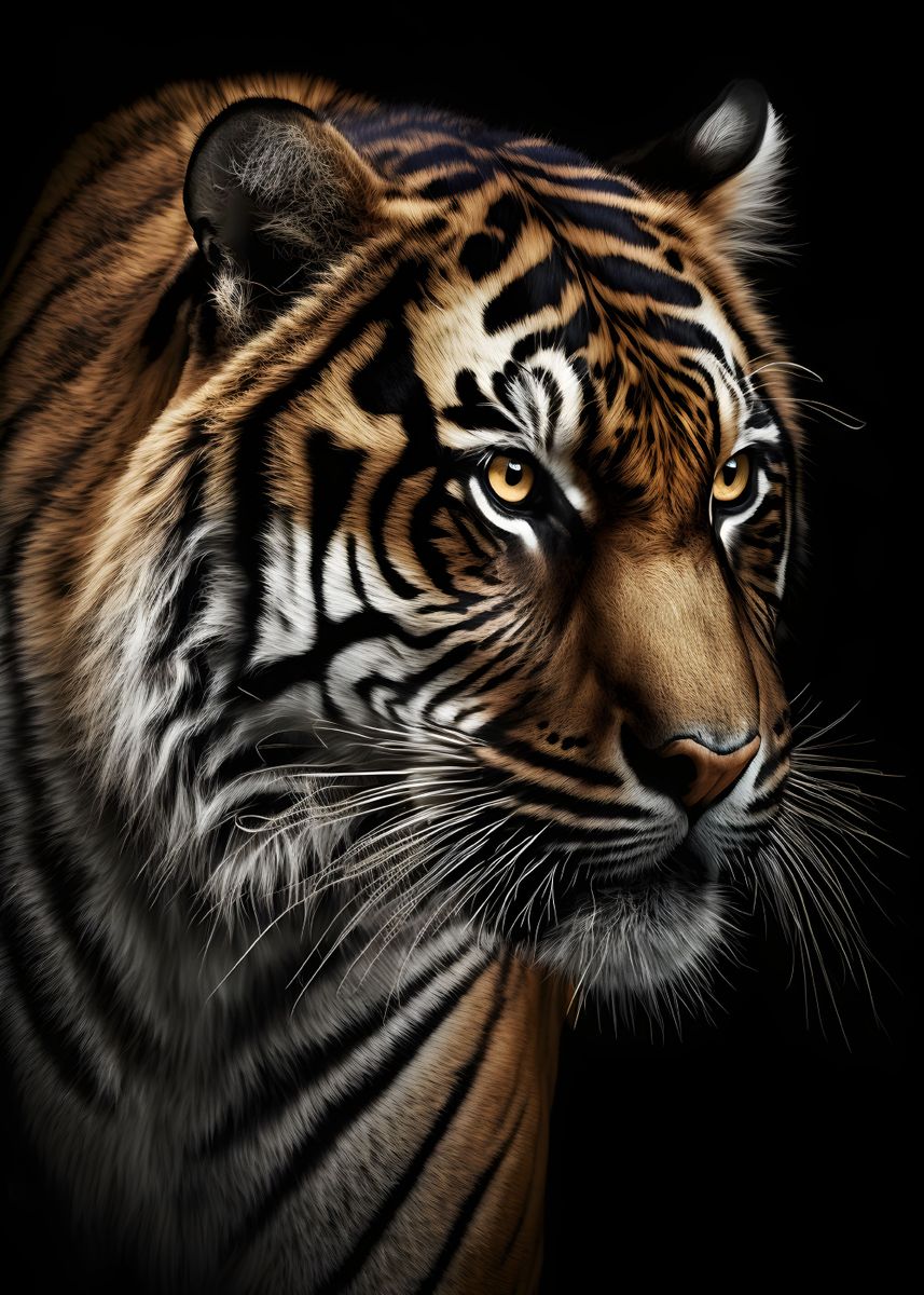 'Tiger Portrait Photo' Poster, picture, metal print, paint by Maël ...