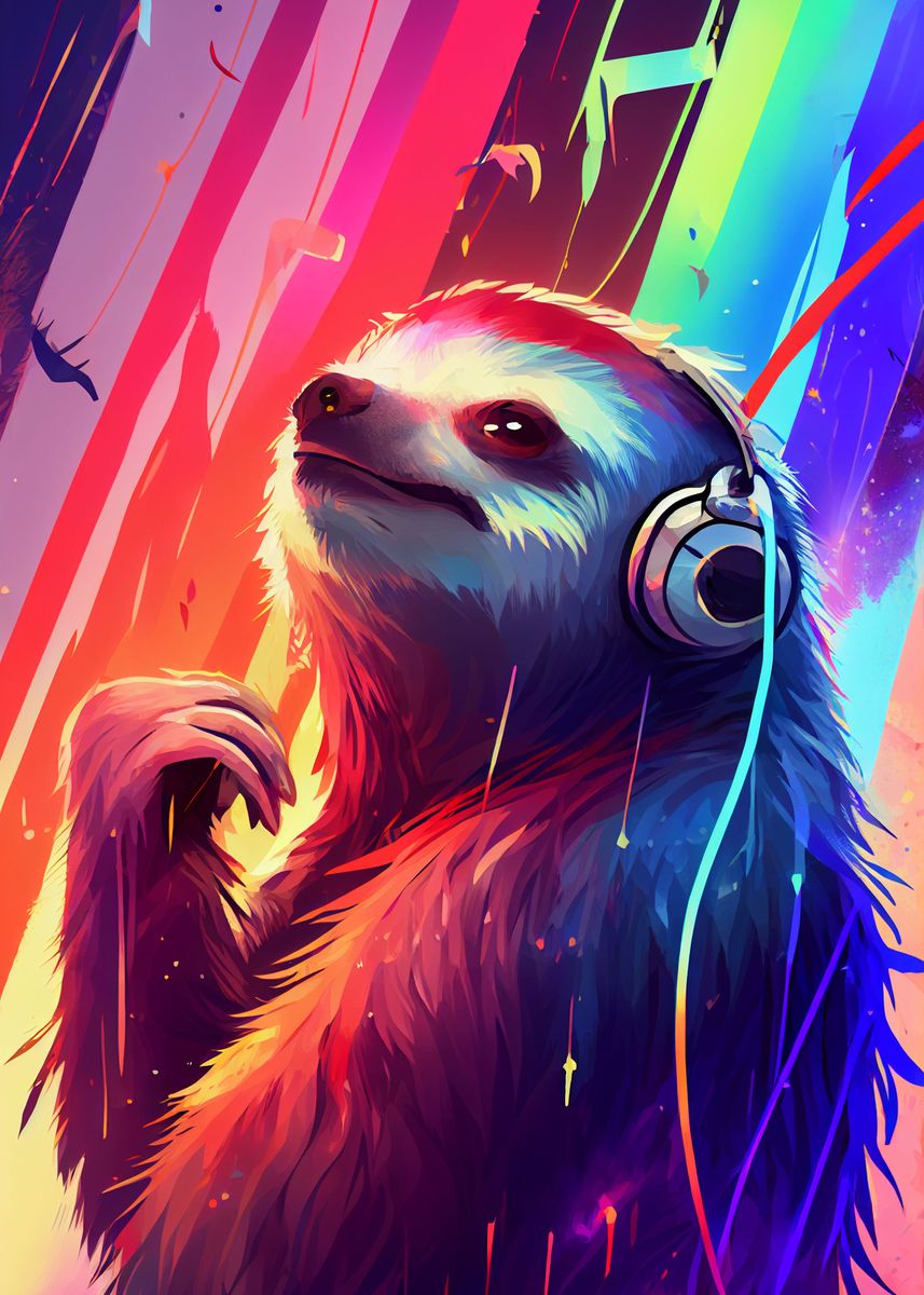 'Sloth Animal' Poster, picture, metal print, paint by DecoyDesign ...