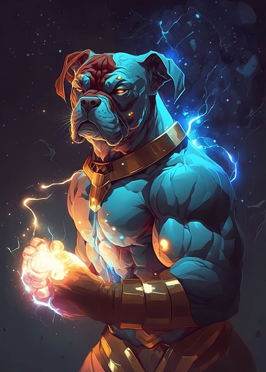 'Boxer Dog' Poster, picture, metal print, paint by Teddy Studio | Displate