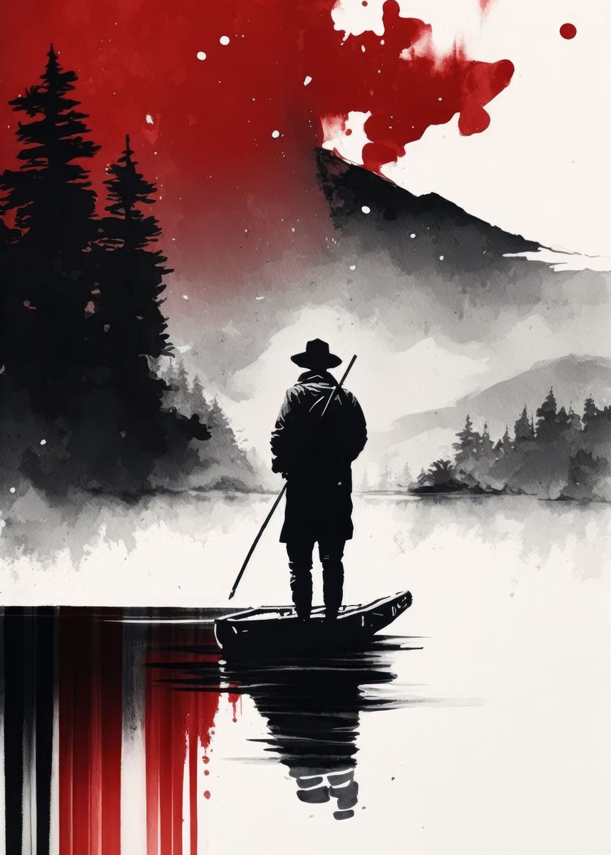 'Lonesome Fisher' Poster, picture, metal print, paint by BnWDesigner ...