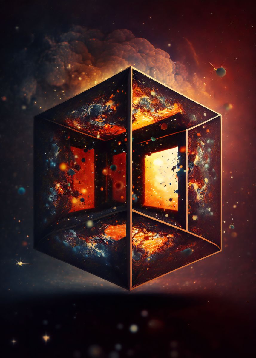 'Futuristic Cube' Poster, picture, metal print, paint by Powerful Words ...