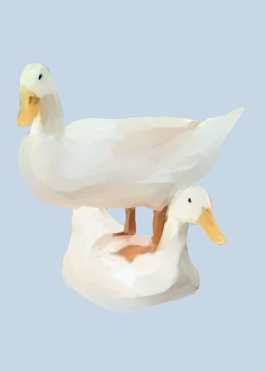 'twins stupid duck' Poster, picture, metal print, paint by eunoia | Displate