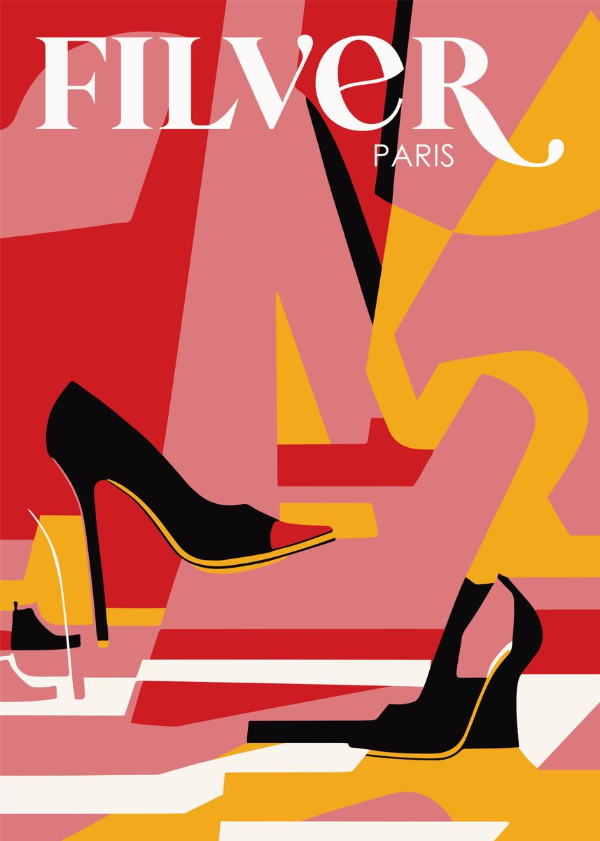 'French Shoe Store Poster' Poster by BluePinkPanther | Displate