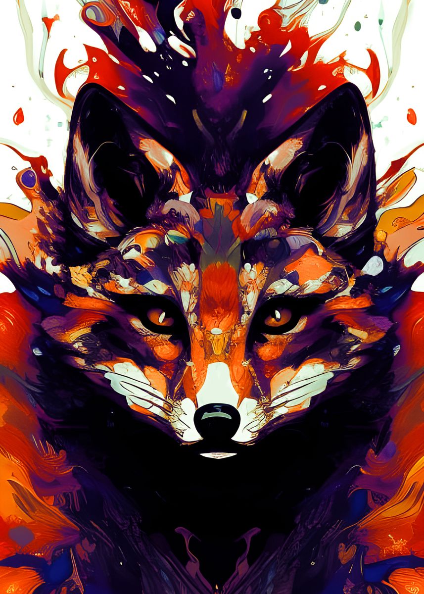 'Fox Painting' Poster, picture, metal print, paint by SapientiaB | Displate