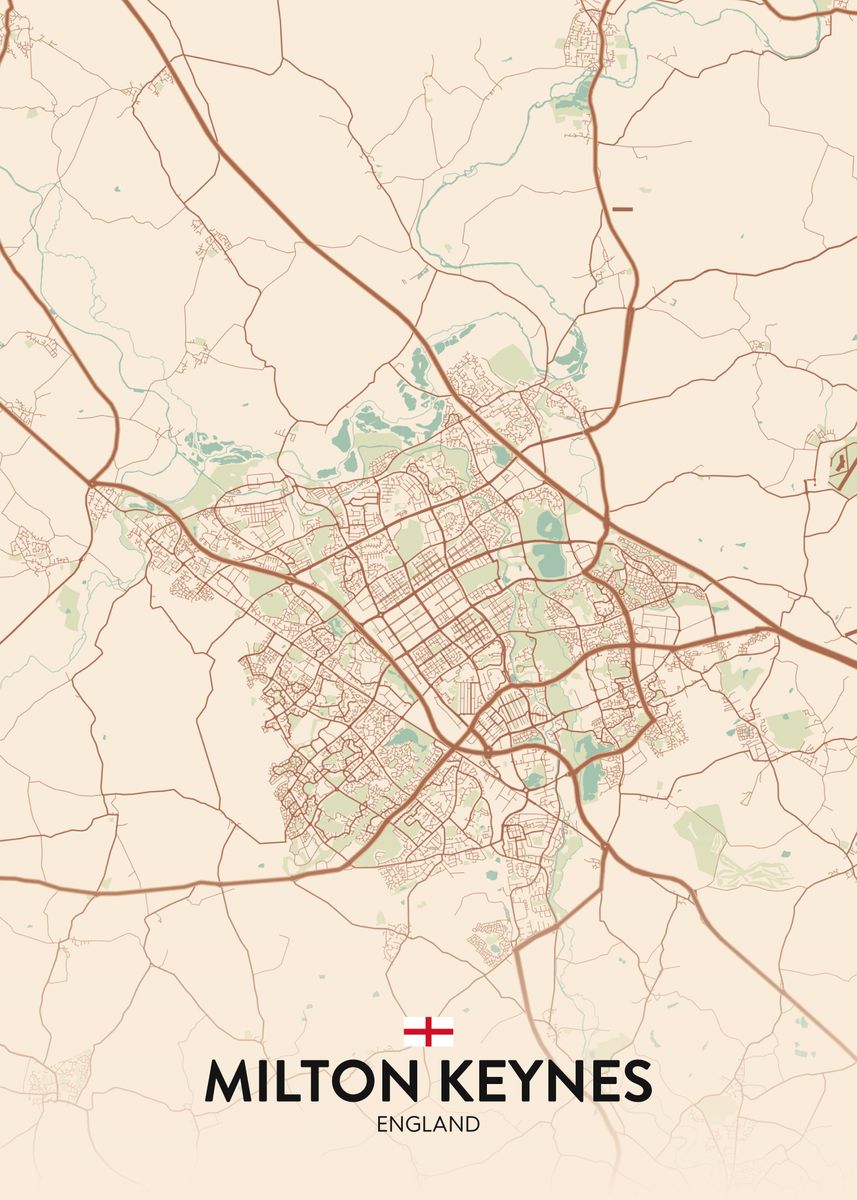 'Milton Keynes UK' Poster, picture, metal print, paint by IMR Designs | Displate