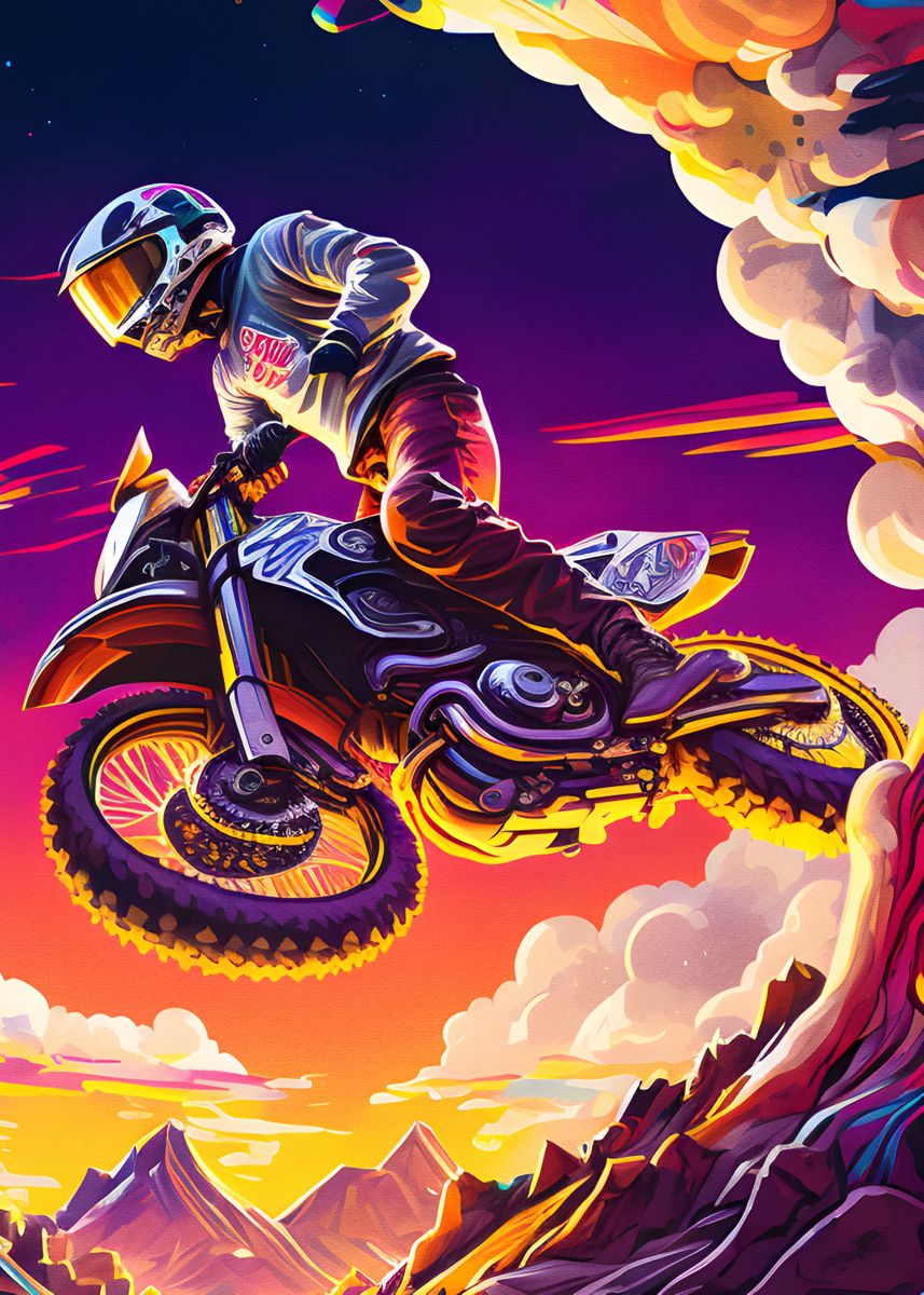 'motorcross freestyle ' Poster by Muhammad Irsan | Displate