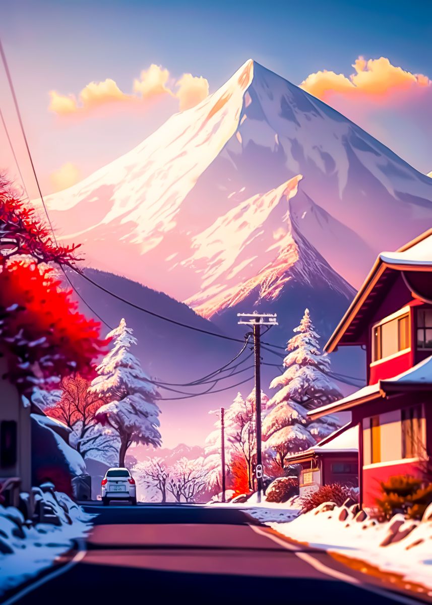 'Fuji' Poster, picture, metal print, paint by James Garcia | Displate