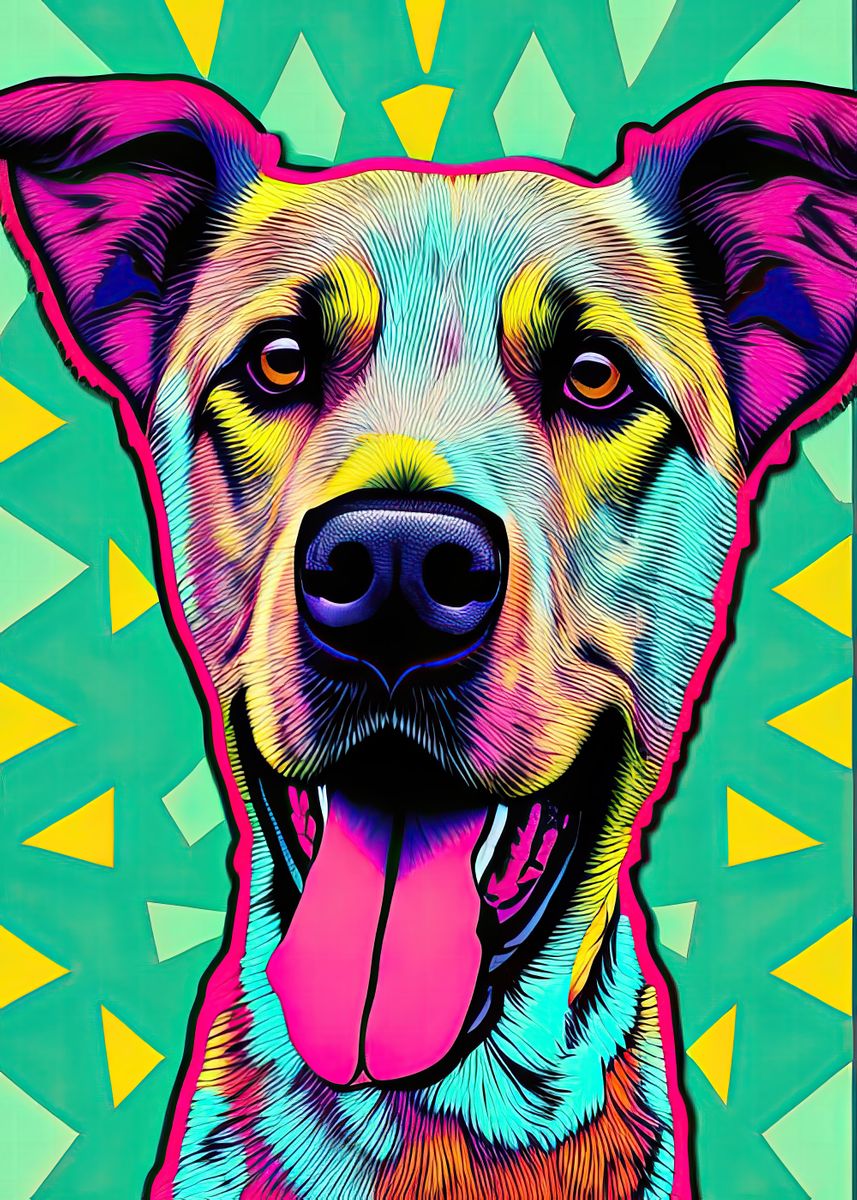 'Pop Art Dog 12' Poster by David Crosby | Displate