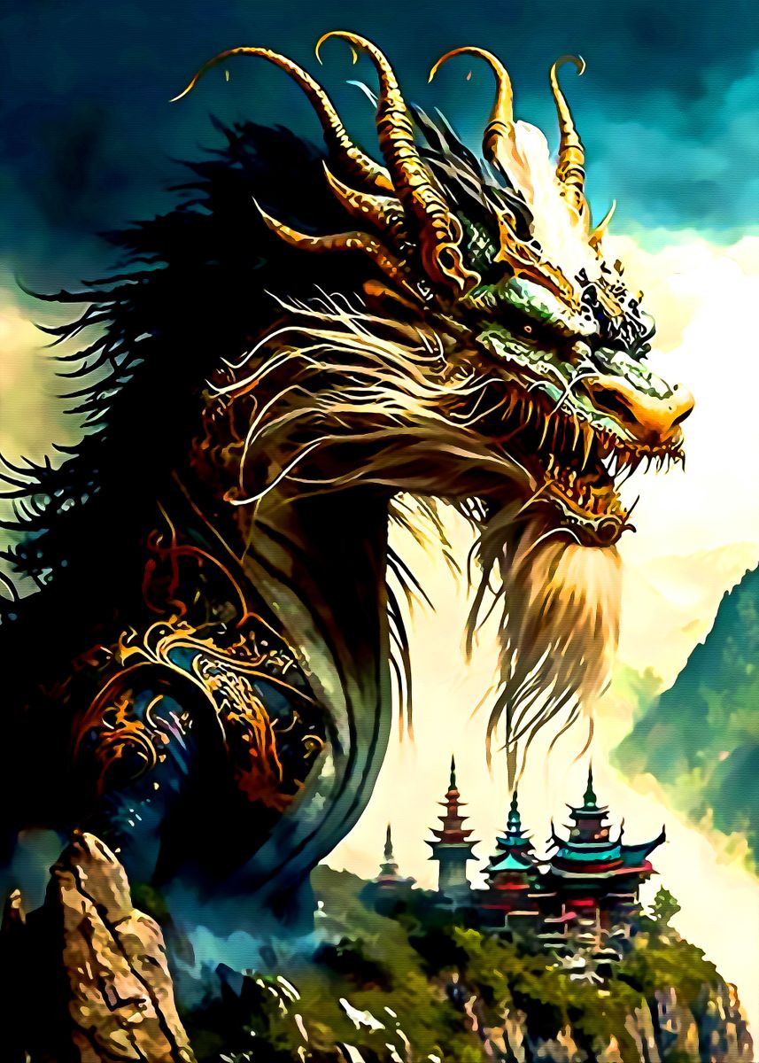 'Dragon' Poster, picture, metal print, paint by Anie Nesta | Displate