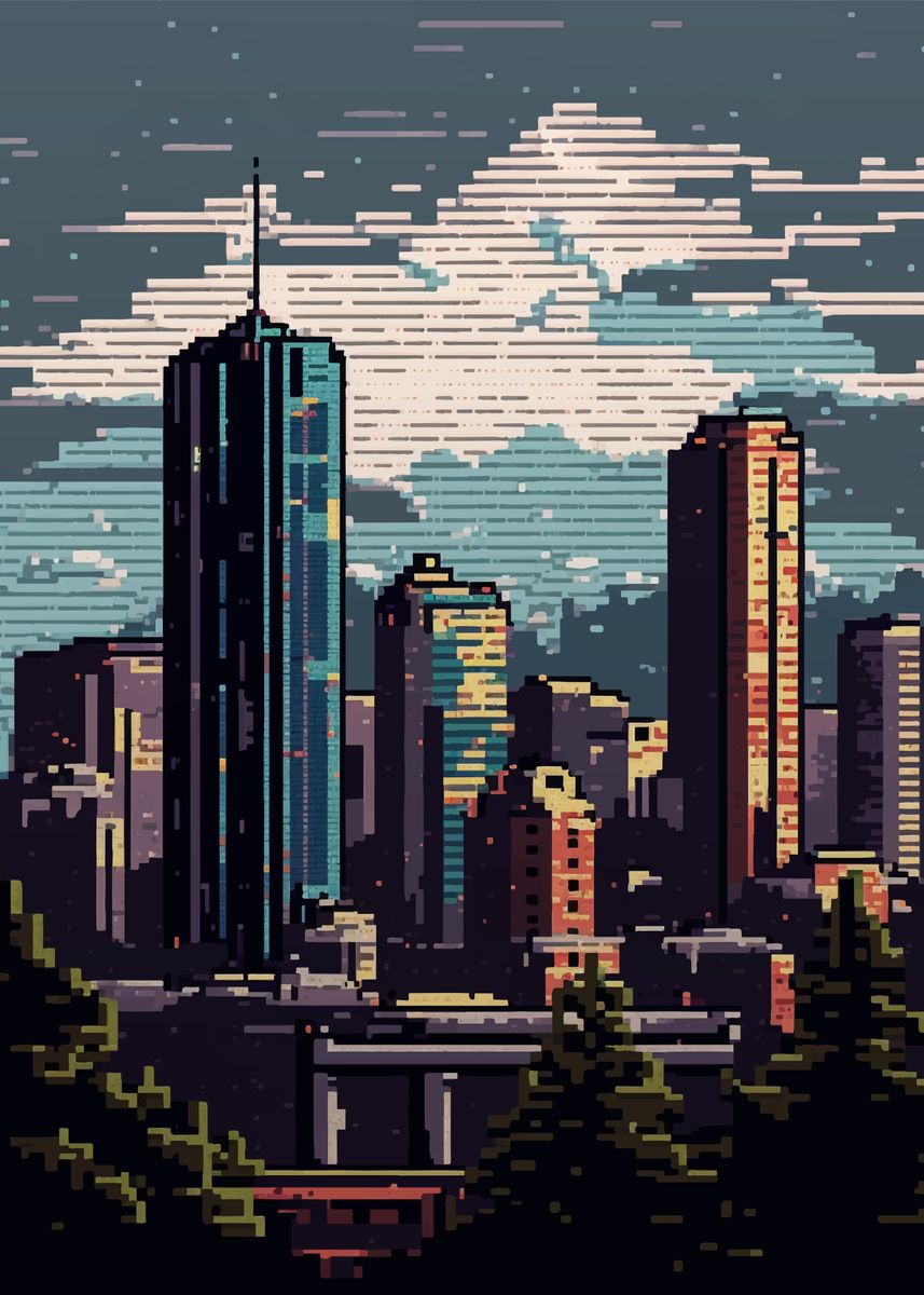 'Calgary Pixel art' Poster by M Art | Displate