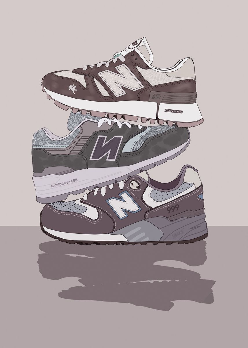 'Stacking hype nb shoe' Poster, picture, metal print, paint by Indra ...