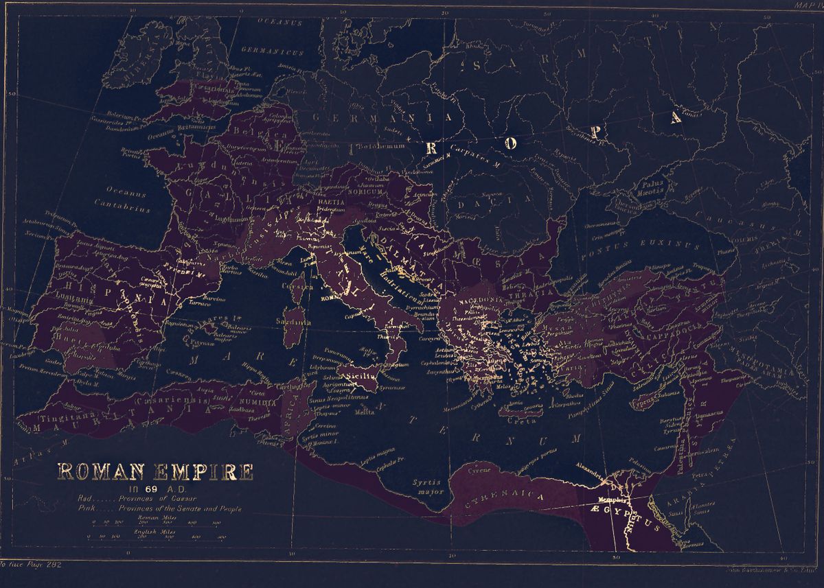 'Roman empire vintage map' Poster by Vardi Creations | Displate
