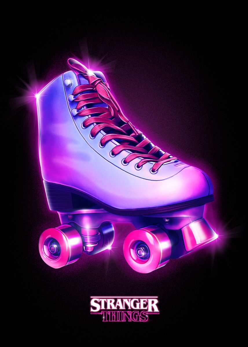 'Roller Skates Black' Poster, picture, metal print, paint by Stranger ...