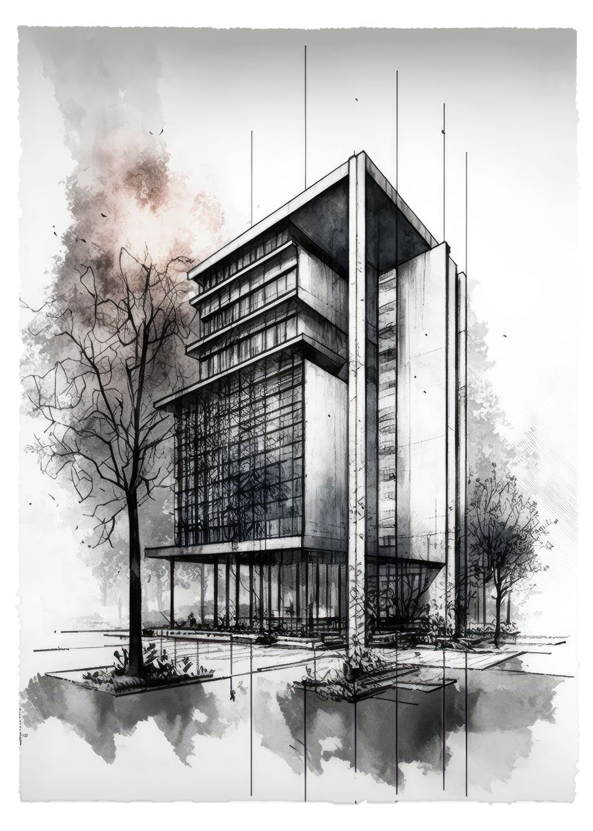 'Modern Architecture Art' Poster, picture, metal print, paint by ...