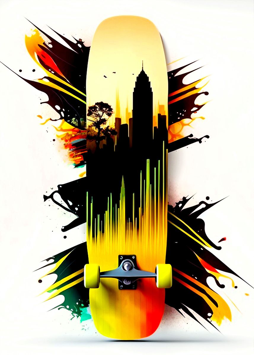 'Skateboard' Poster, picture, metal print, paint by hao doan | Displate