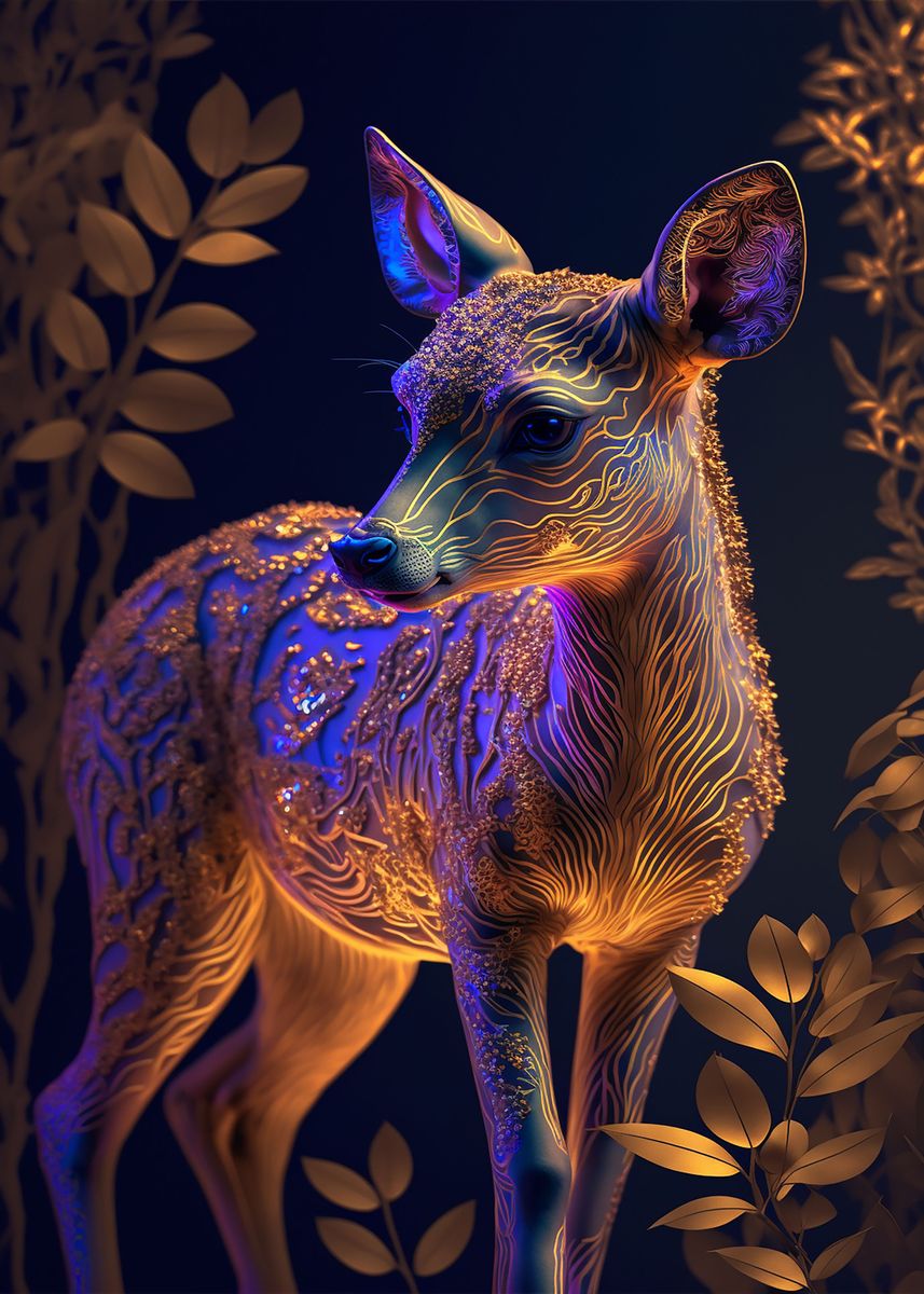 'colorful abstract deer' Poster by Designersen | Displate