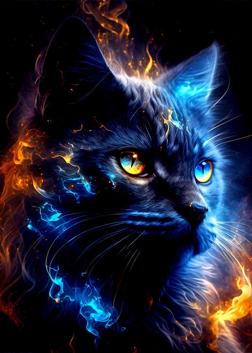 'Cat' Poster, picture, metal print, paint by Bioen King | Displate