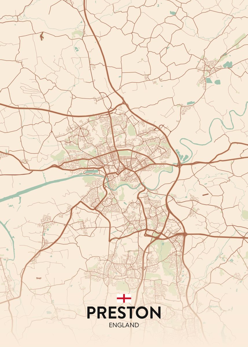 'Preston UK' Poster, picture, metal print, paint by IMR Designs | Displate