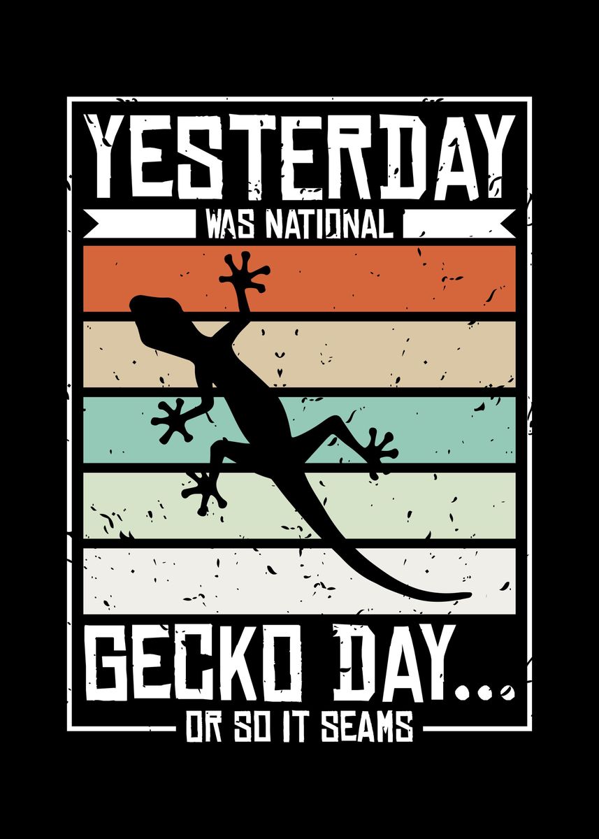 'Gecko' Poster, picture, metal print, paint by Sebastian Wünsche | Displate