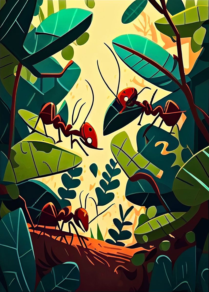 'Ants on a Mission' Poster, picture, metal print, paint by Steel Canvas ...