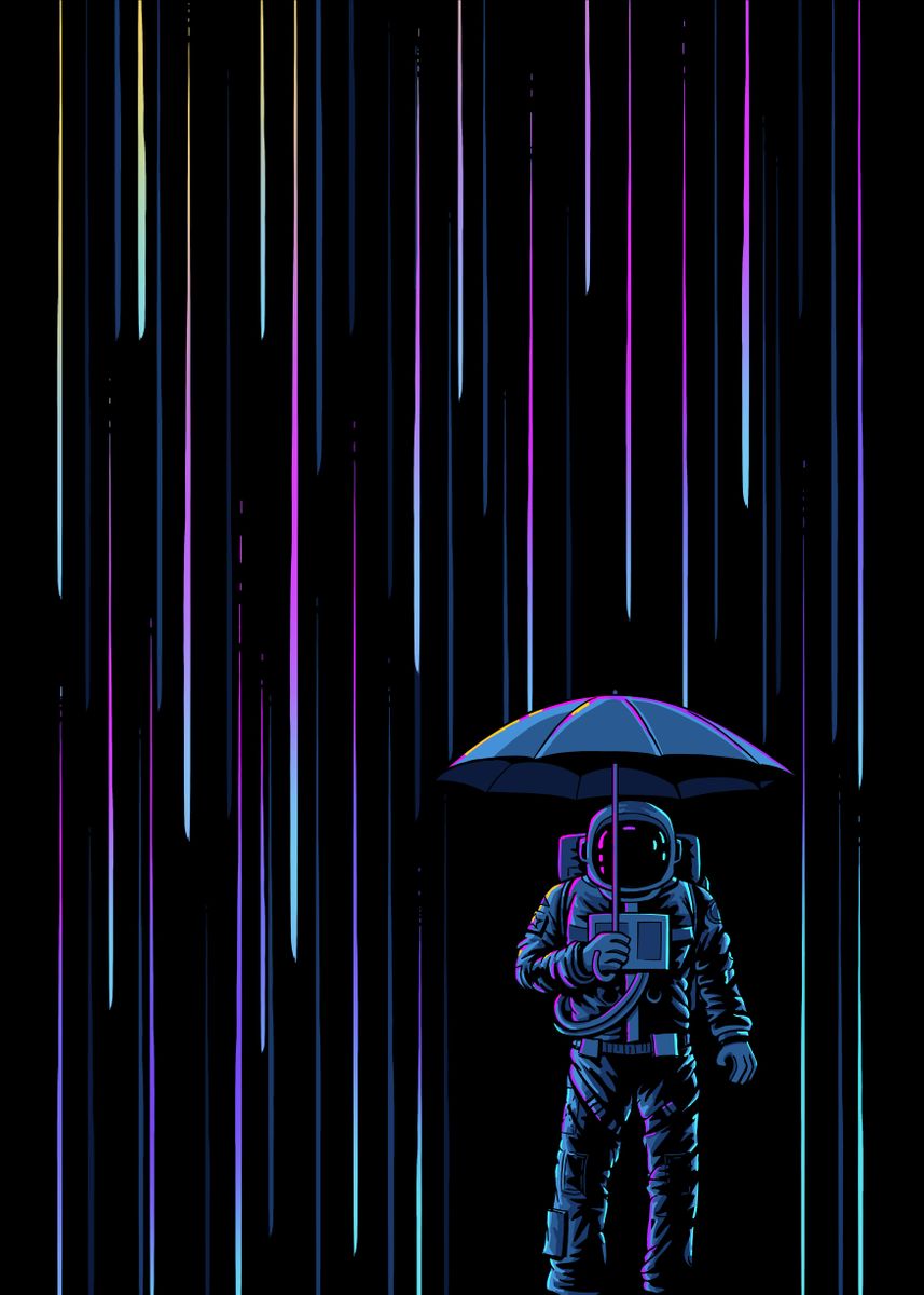 'Starfall' Poster, picture, metal print, paint by Grant Shepley | Displate