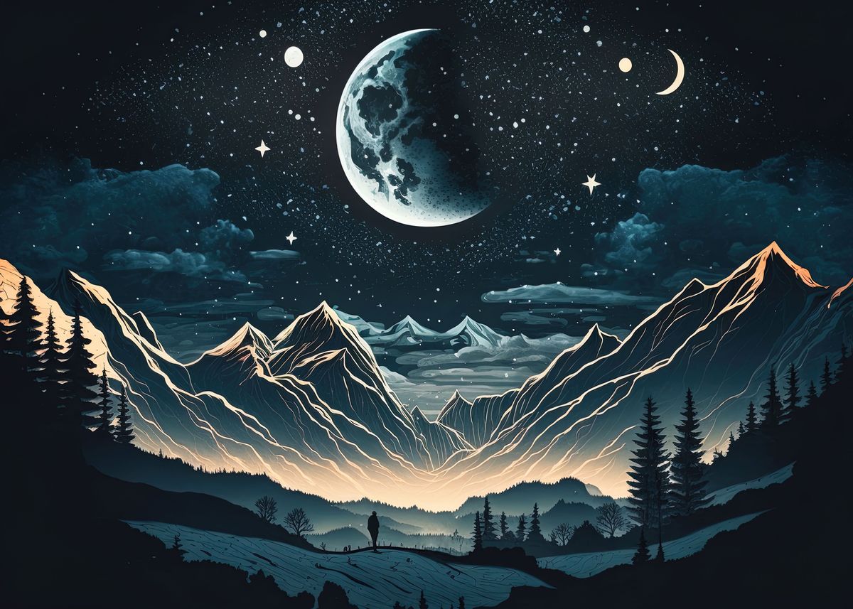 'Moon' Poster by admam323 daisy333 | Displate