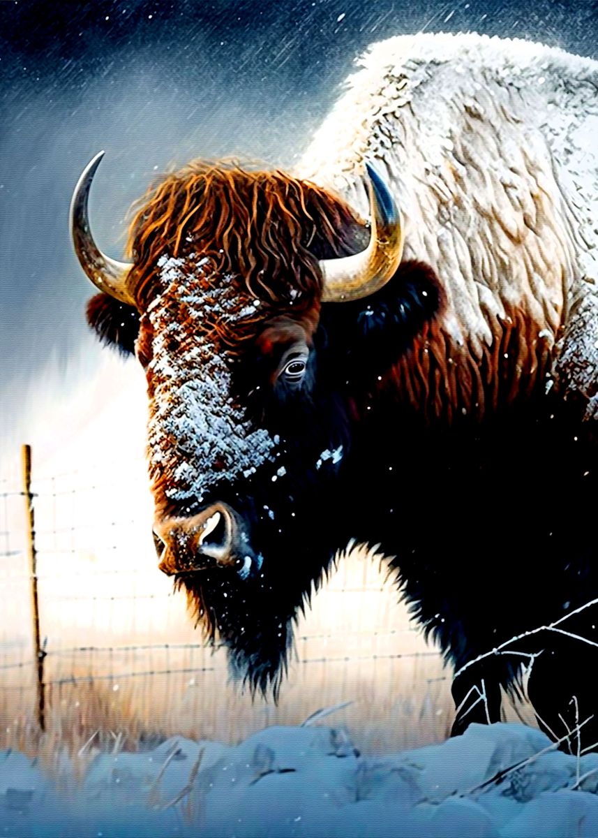 'Bison' Poster, picture, metal print, paint by Bioen King | Displate