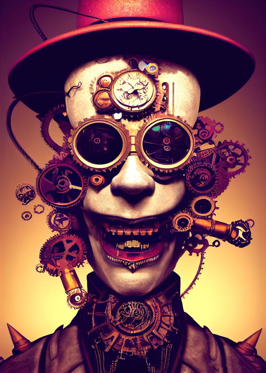 '38 Steampunk Evil Clown' Poster by Ralph Frankenberg | Displate