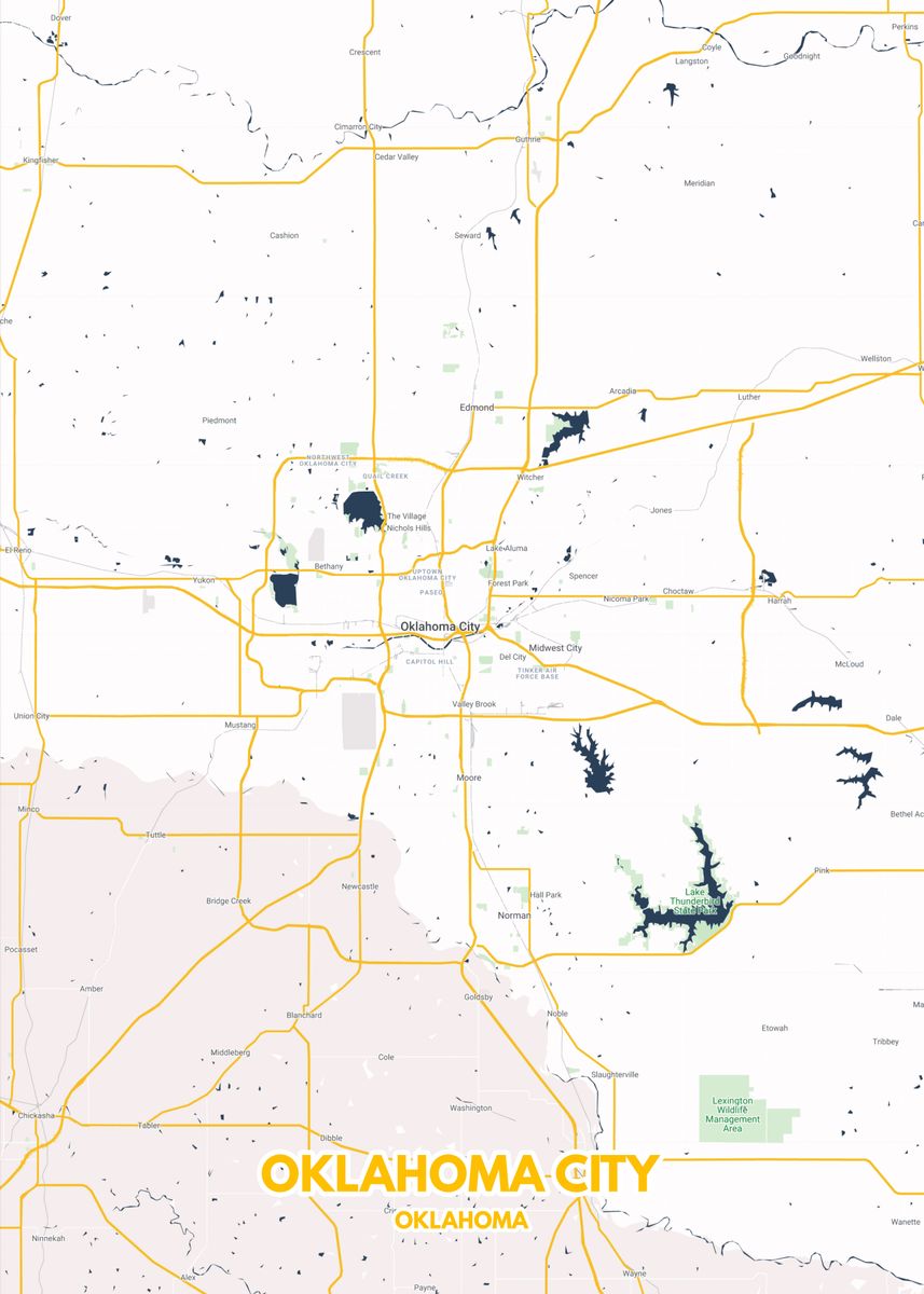 'Poster Oklahoma City' Poster by Ricardo Costa | Displate