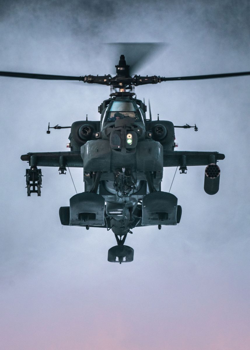 'AH64 Apache' Poster, picture, metal print, paint by Conceptual ...