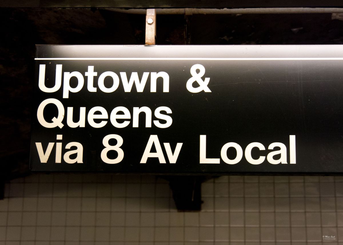 'Uptown Subway sign' Poster by Limited Run Merch | Displate
