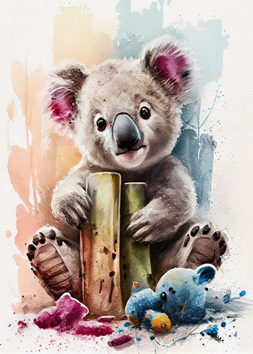 'Adorable Koala' Poster by Steel Canvas Creations | Displate