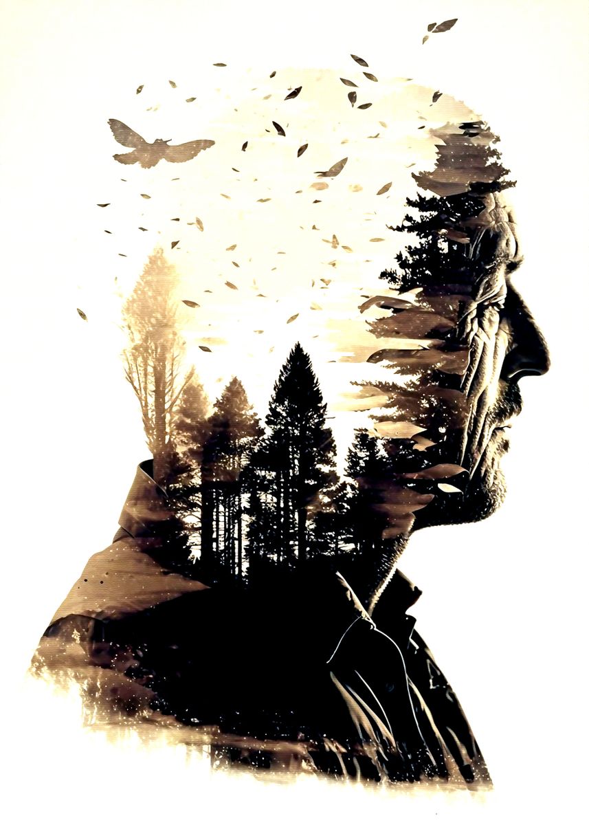 'Landscape in man face' Poster, picture, metal print, paint by Dare ...