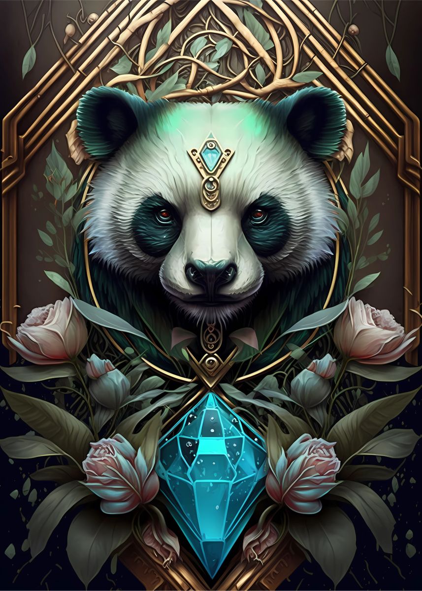'Panda Fairy tale' Poster, picture, metal print, paint by Lalia ...