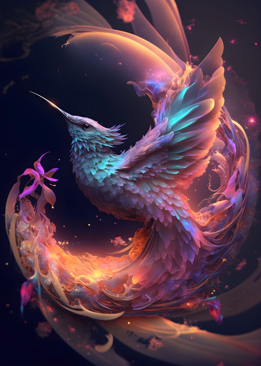 'Humming Bird Of Time' Poster, picture, metal print, paint by ...