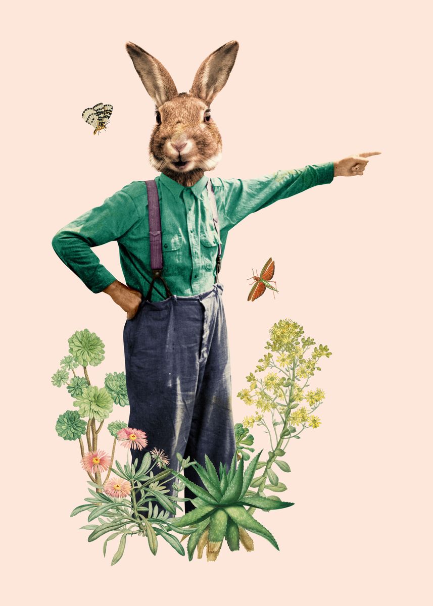 'Fancy Rabbit ' Poster, picture, metal print, paint by Cool Worker ...