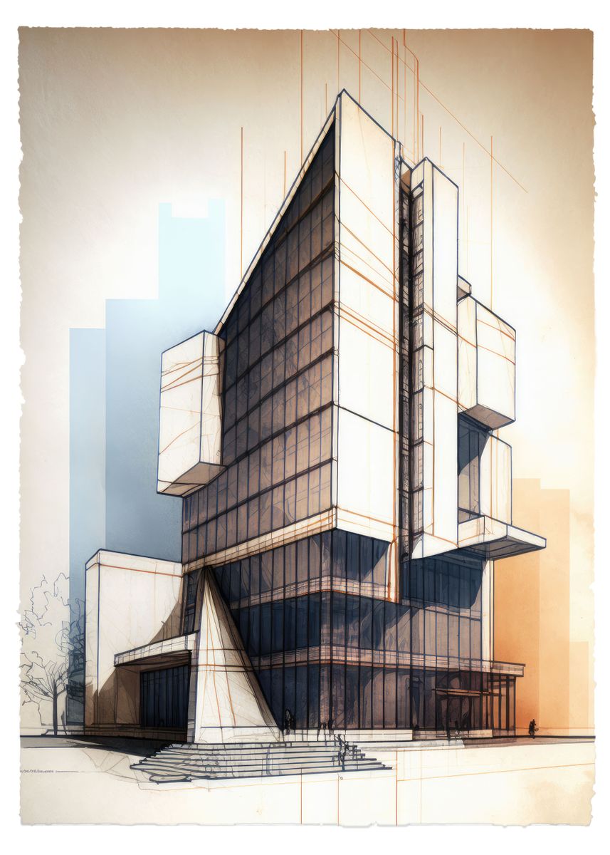 'Modern Architecture Art' Poster, picture, metal print, paint by ...