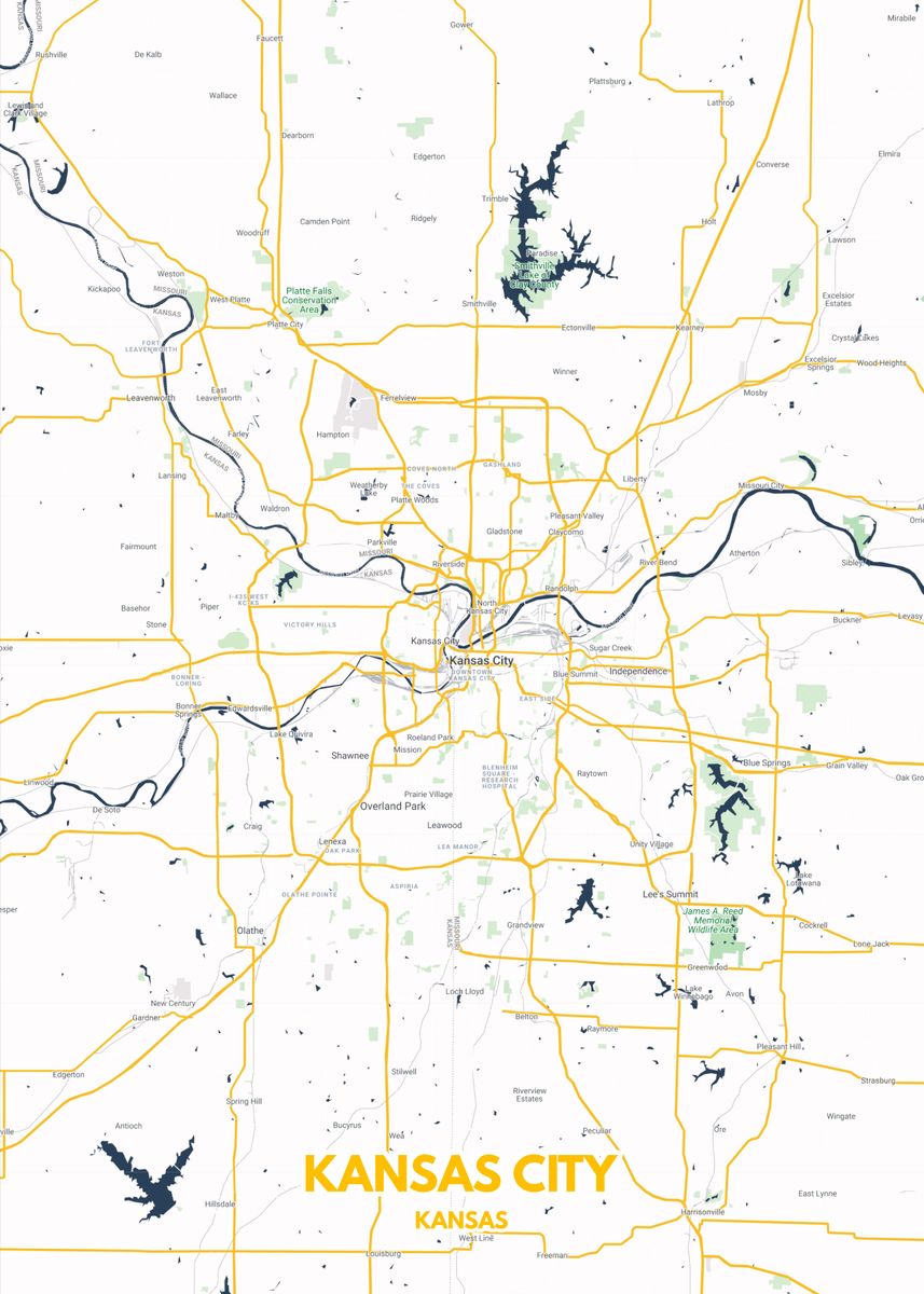 'Poster Kansas City' Poster by Ricardo Costa | Displate